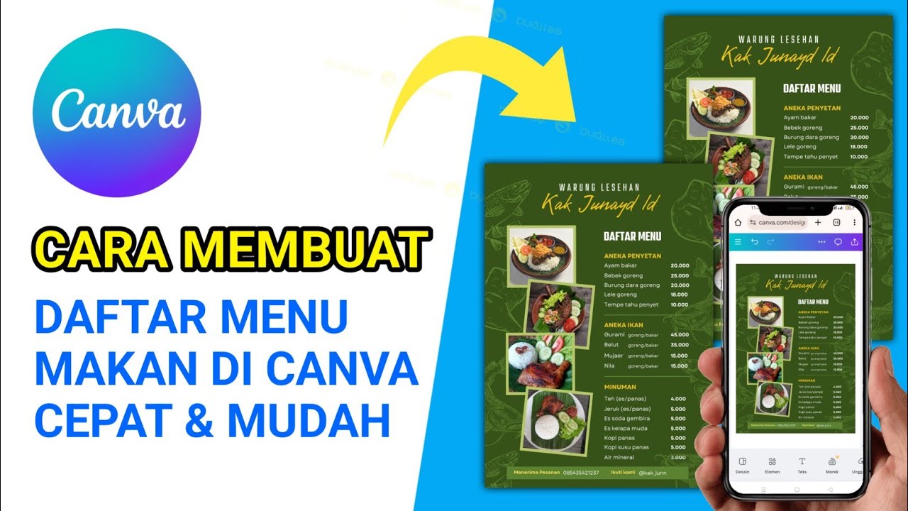Cara membuat daftar Menu Makan menarik di Canva - YouTube