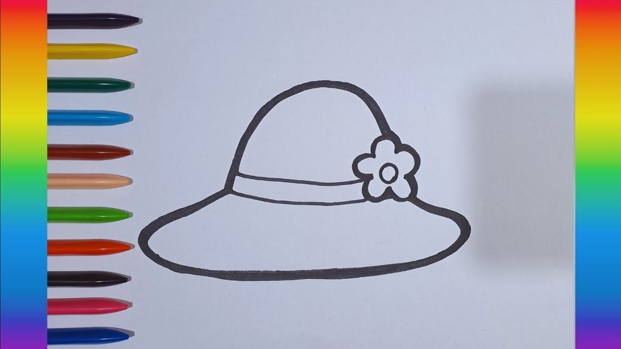 How To Draw A Hat| Hat Drawing, Coloring, Painting, Tracing for Kids ...
