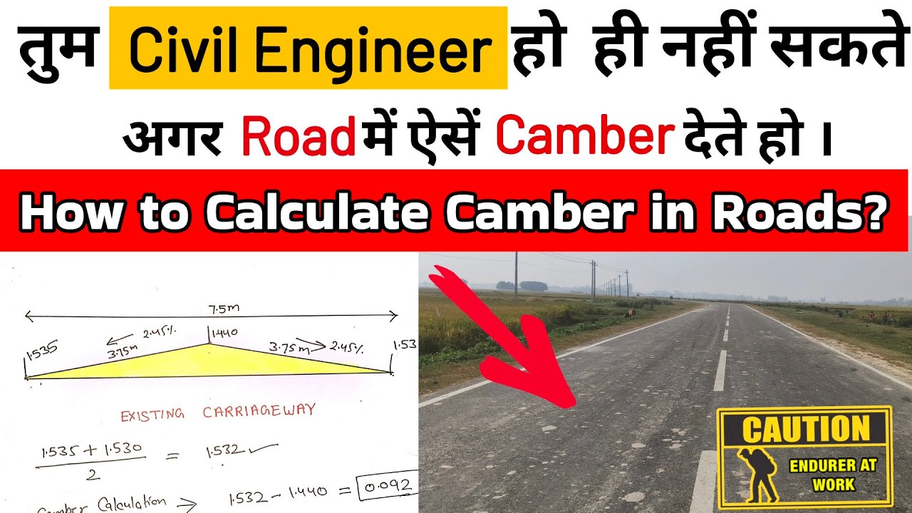 how to calculate camber in roads | road camber percentage calculation ...