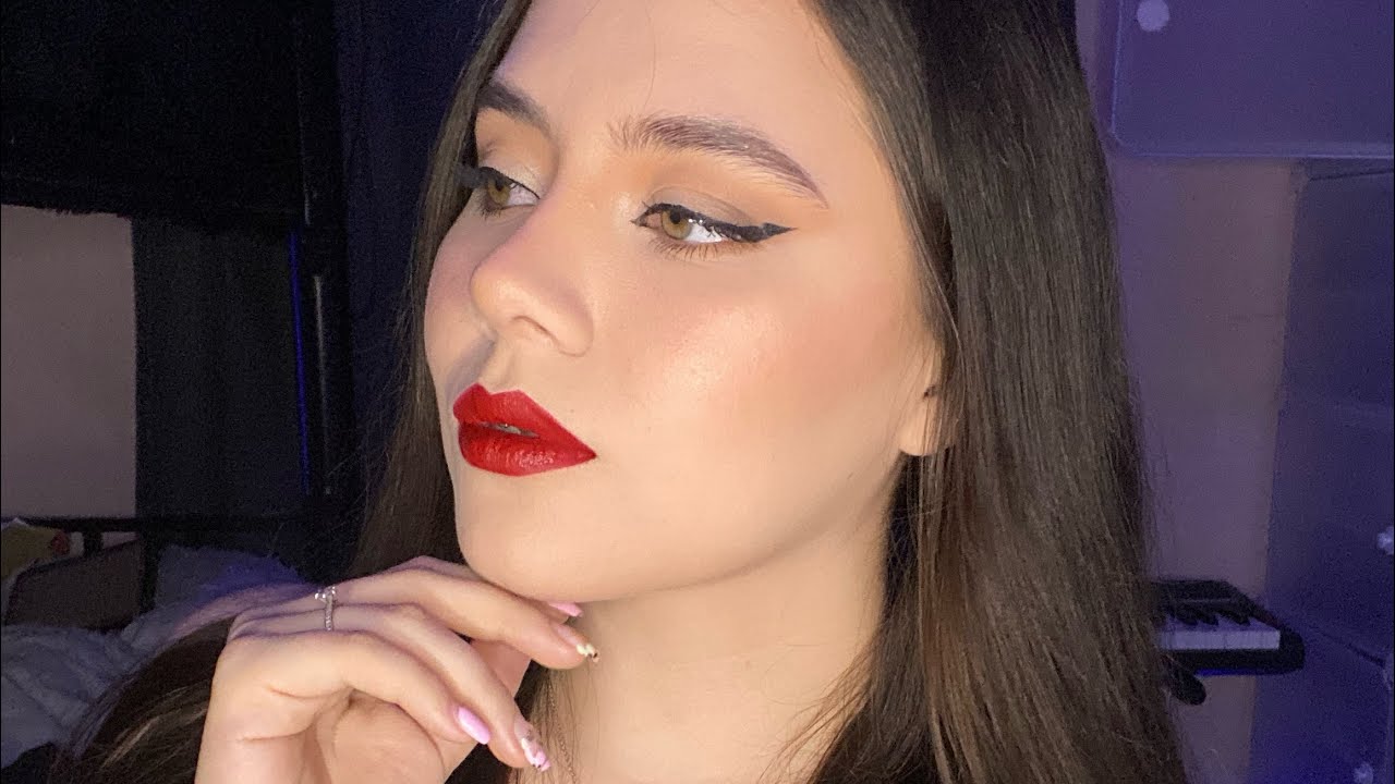 Tutorial maquillaje sencillo con labios rojos - YouTube