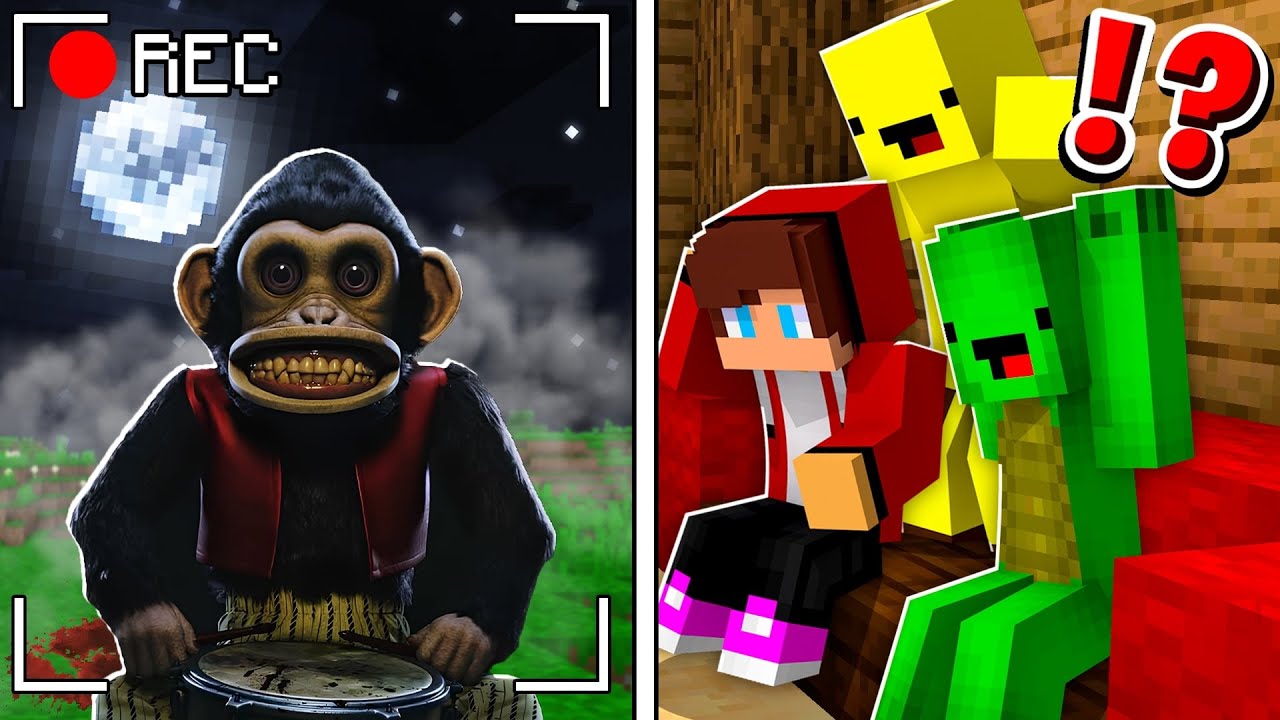 JJ, Mikey and Banana Kid Got SCARY THE MONKEY on a Hidden Camera ...