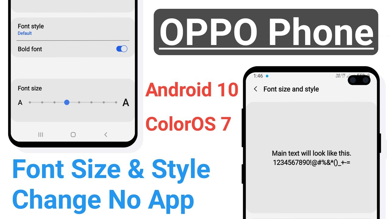 OPPO Phone Android 10 One Ui 2 Font Size & Style Change No App - YouTube