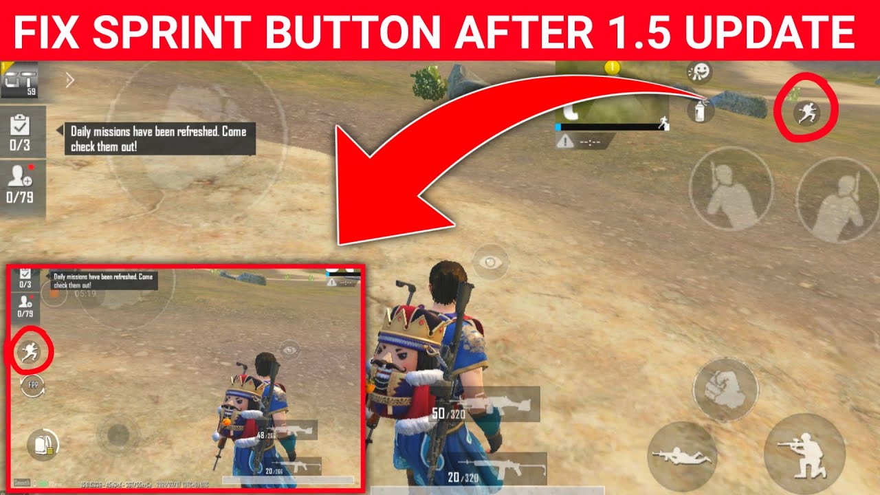 how to fix sprint button in pubg mobile | pubg sprint button glitch how ...