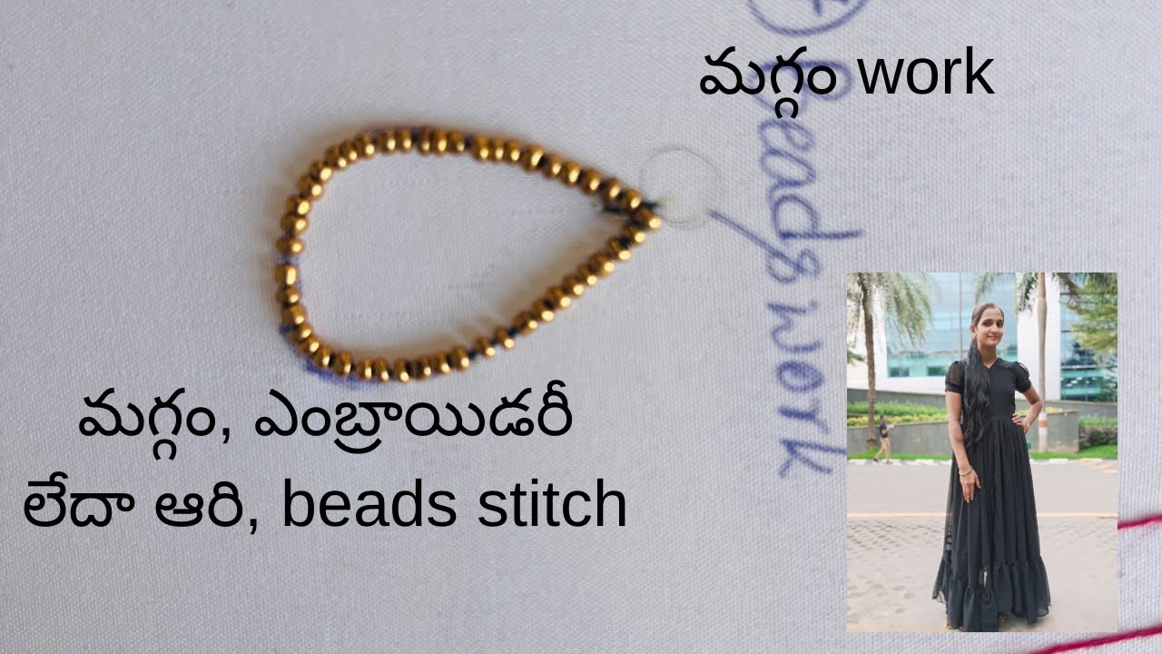 Maggam work basic classes day 8 | beads stitch for beginners - YouTube