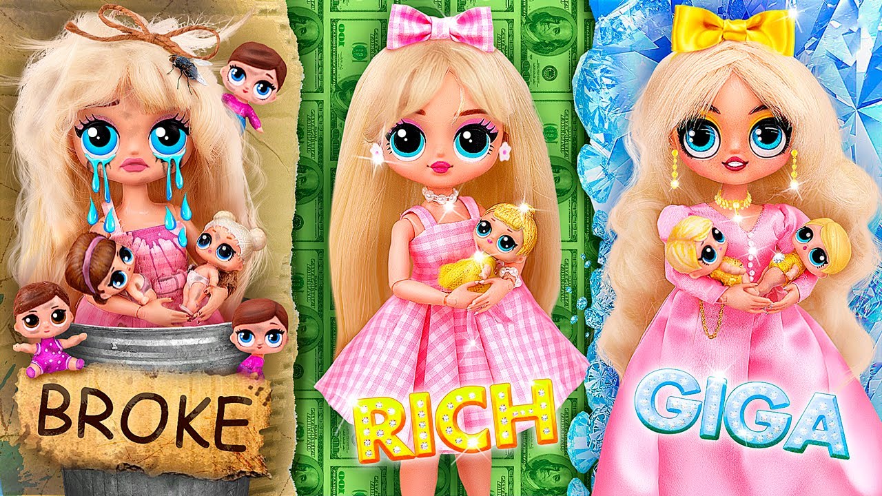 Búp bê Barbie Nghèo, Giàu và Siêu giàu/ 30 ý tưởng thủ công LOL OMG ...