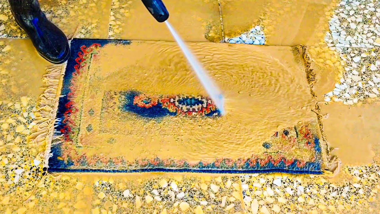 Rug Cleaning Time Lapse | Satisfying Carpet Cleaning ASMR - YouTube