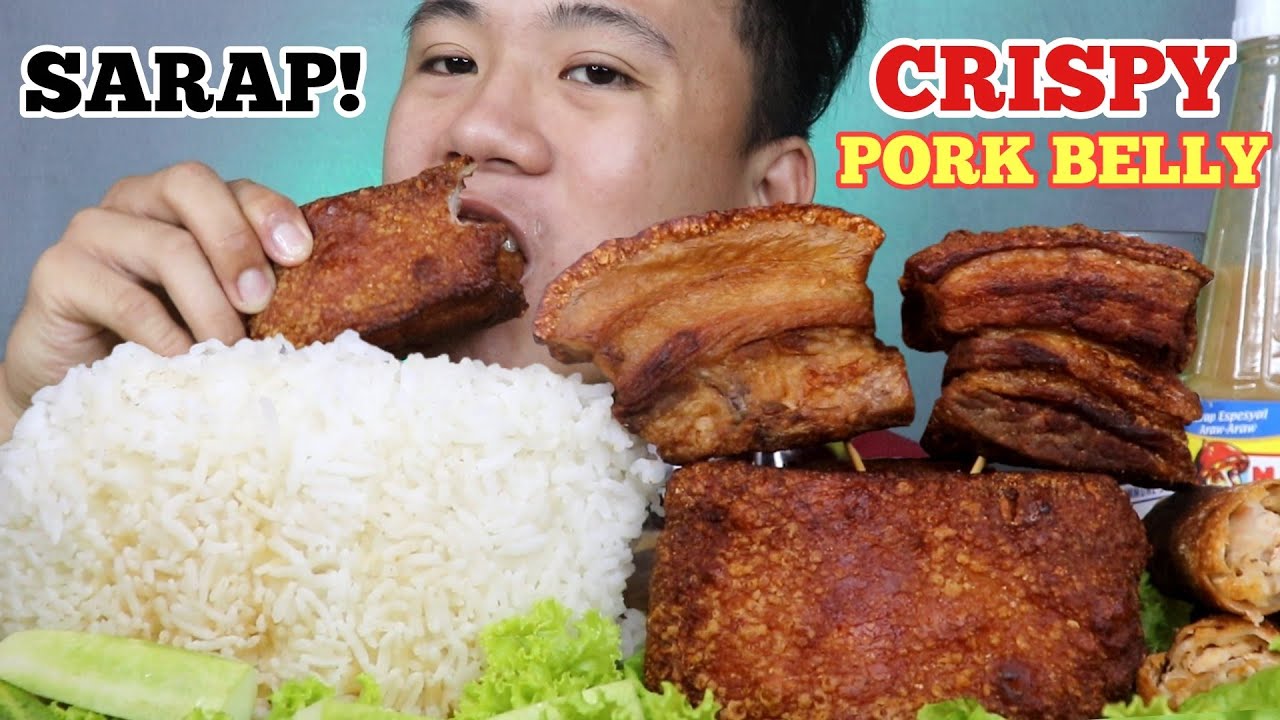 CRISPY PORK BELLY | Lechon Kawali | Pinoy Mukbang | Mukbang Philippines ...