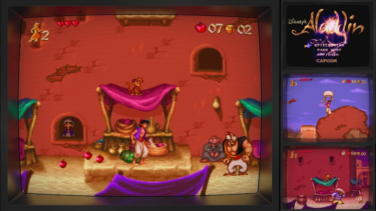Disney’s Aladdin 1993 SNES Super Nintendo Real CRT Shader Reflection ...