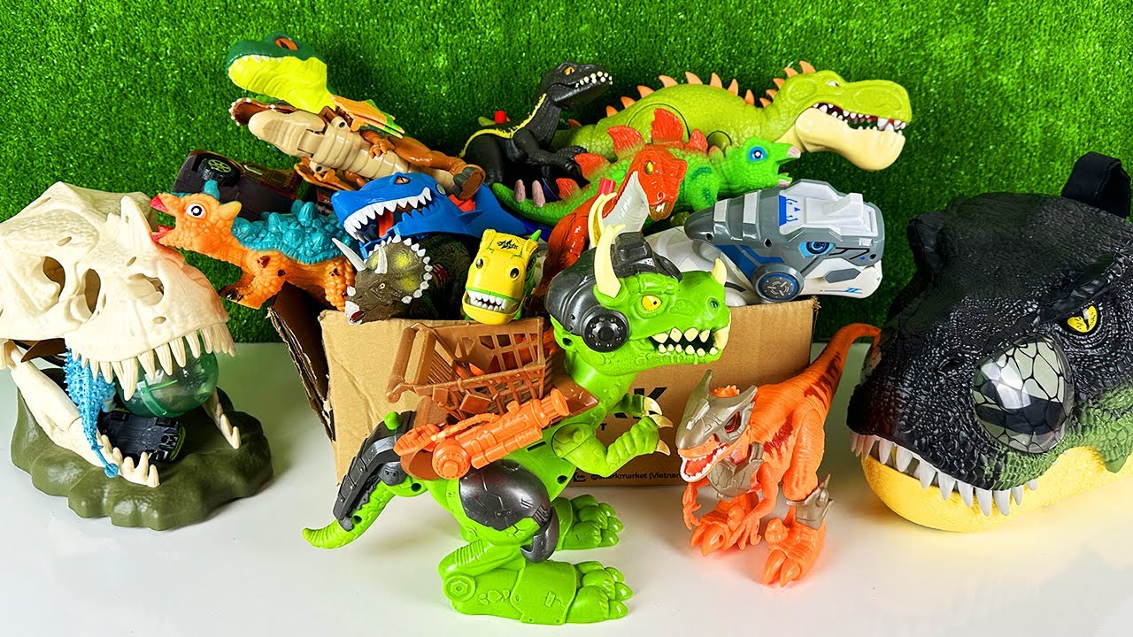 Jurassic World Unboxing Review Asmr Dinosaur Skull Head Giga T-rex ...