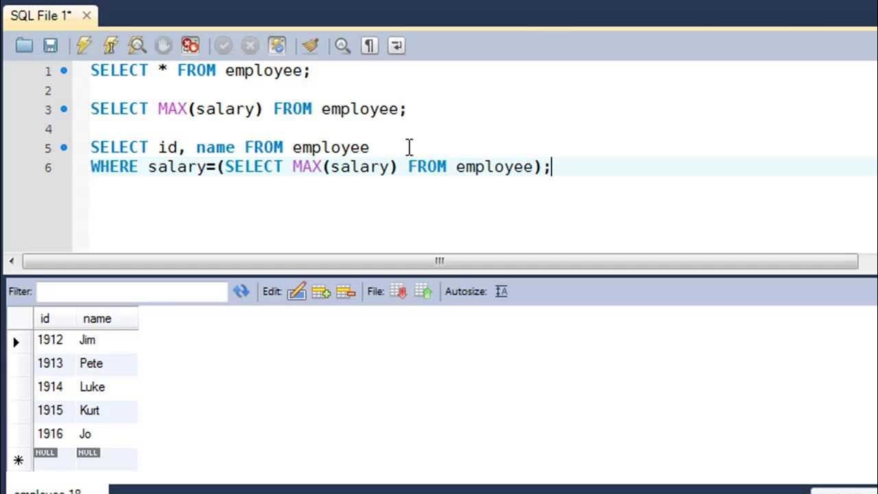 SQL Tutorial - 54: Subqueries in SQL - YouTube