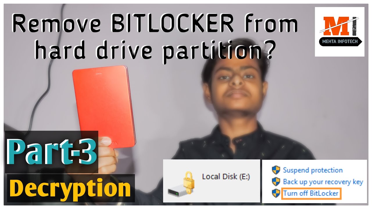how to remove bitlocker encryption from hard drive partition. - YouTube