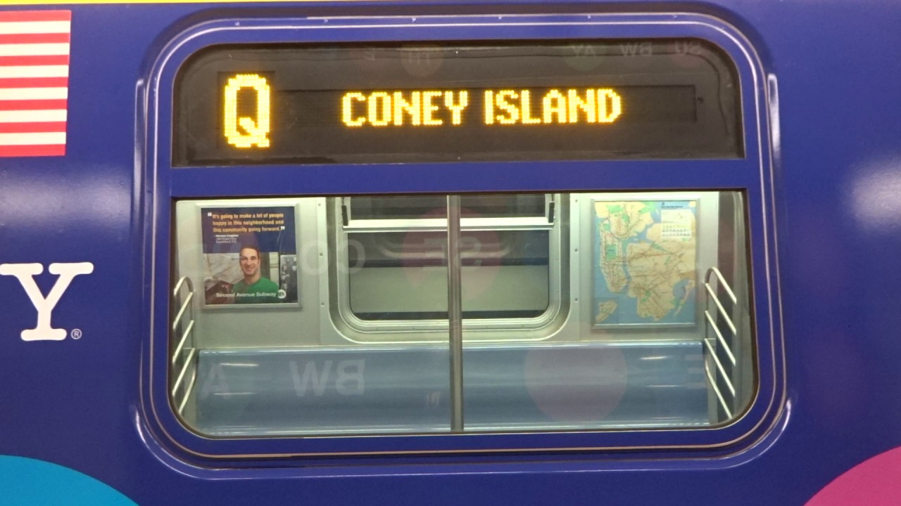 NYC Subway: R160 (Q) Exterior Destination Sign To Coney Island (2017 ...