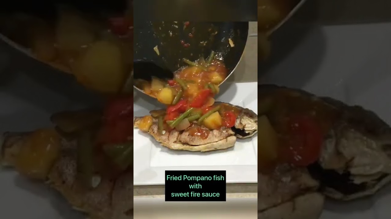 Fried pompano fish with sweet fire sauce - YouTube