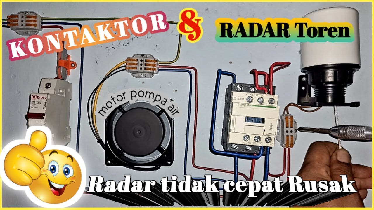 Cara Pasang Radar Toren dengan Kontaktor Magnetic - YouTube