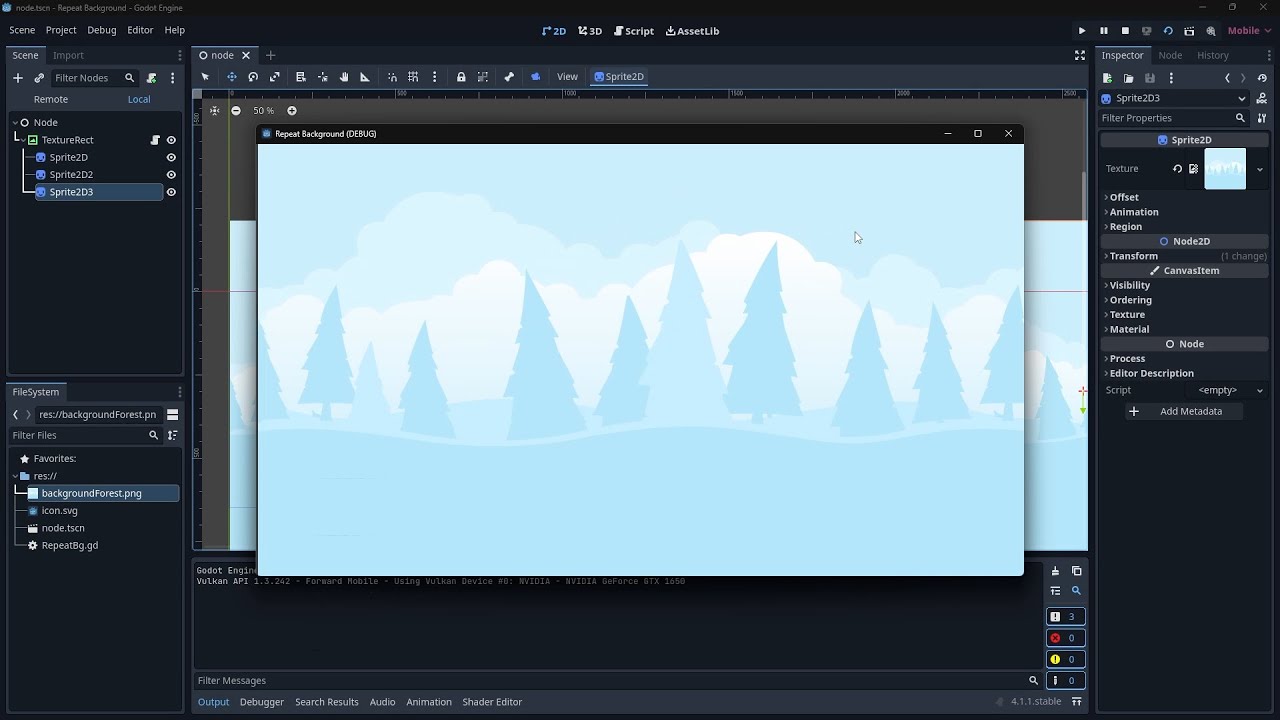 Godot Tutorial - Simple Repeat Background - YouTube