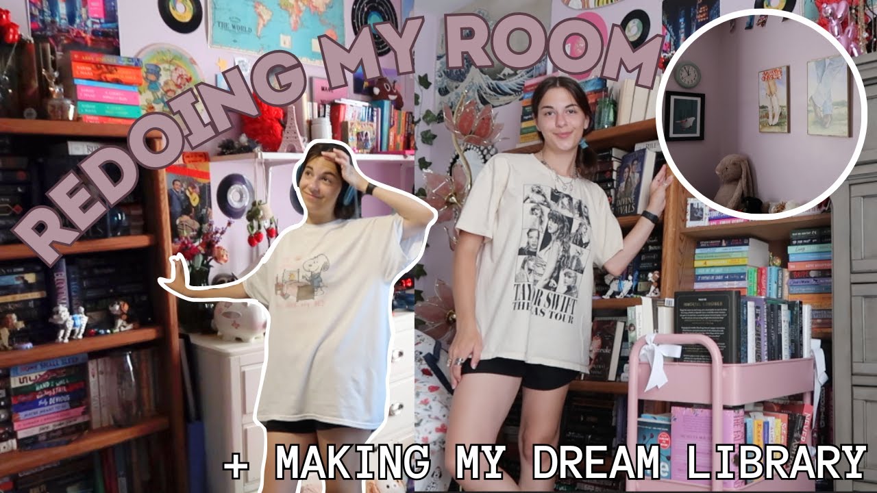 MAKING MY DREAM LIBRARY + redoing my ENTIRE bedroom & a bookshelf tour ...