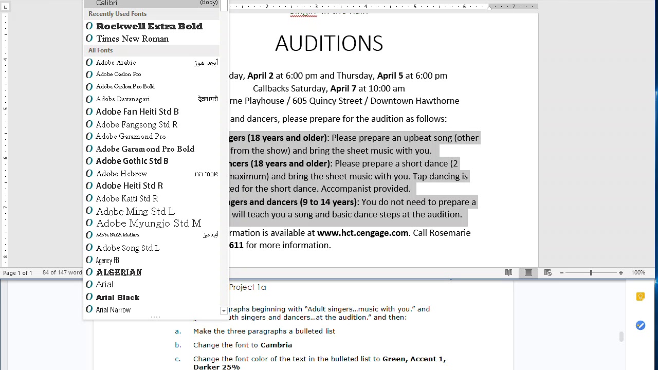 Word Project 1a Step 6 - YouTube