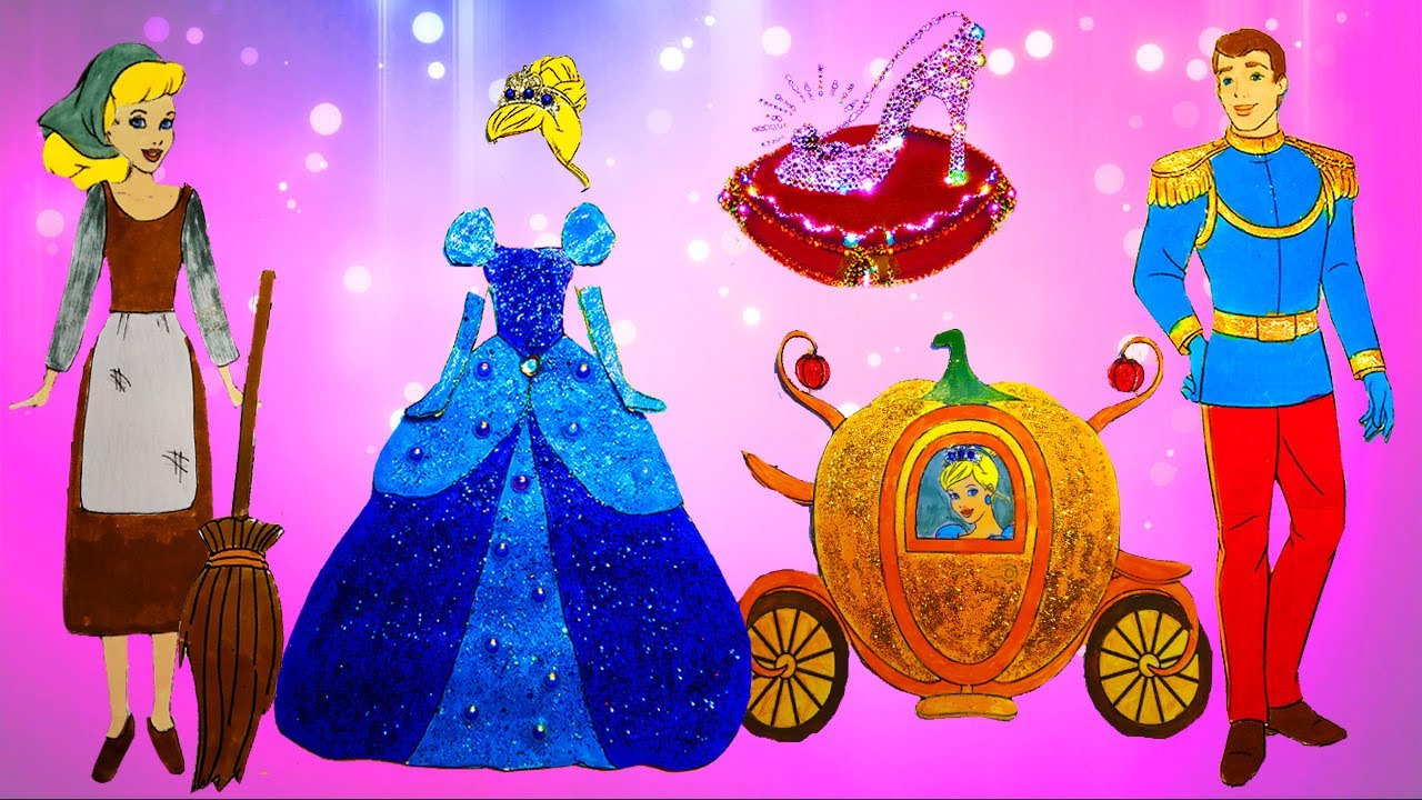 Cinderella Handmade Queit book Paper Doll dresses up - YouTube