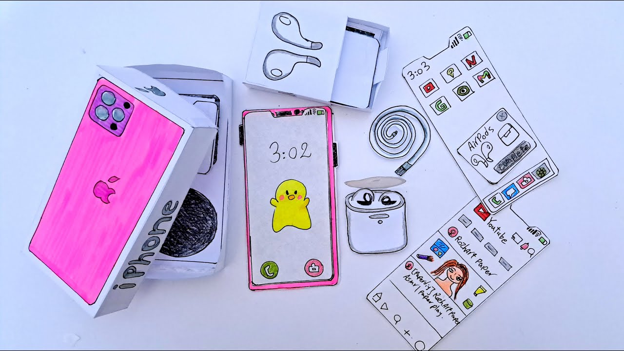 [💸paperdiy💸] Unboxing Paper Iphone 15📱& Airpods Pro |ASMR| 아이폰 15 ...