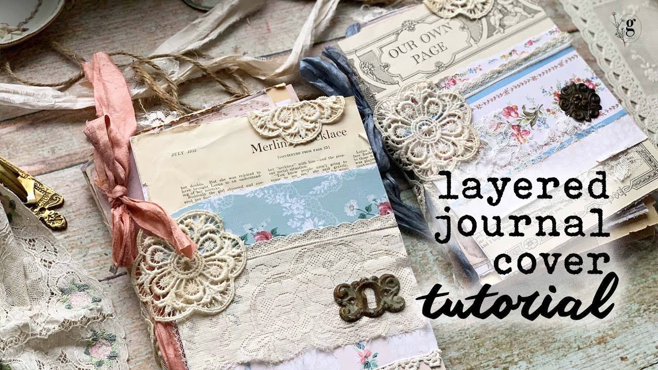 Romantic Layered Journal Cover | Step-By-Step Tutorial | Journals for Sale Flip Thru - YouTube