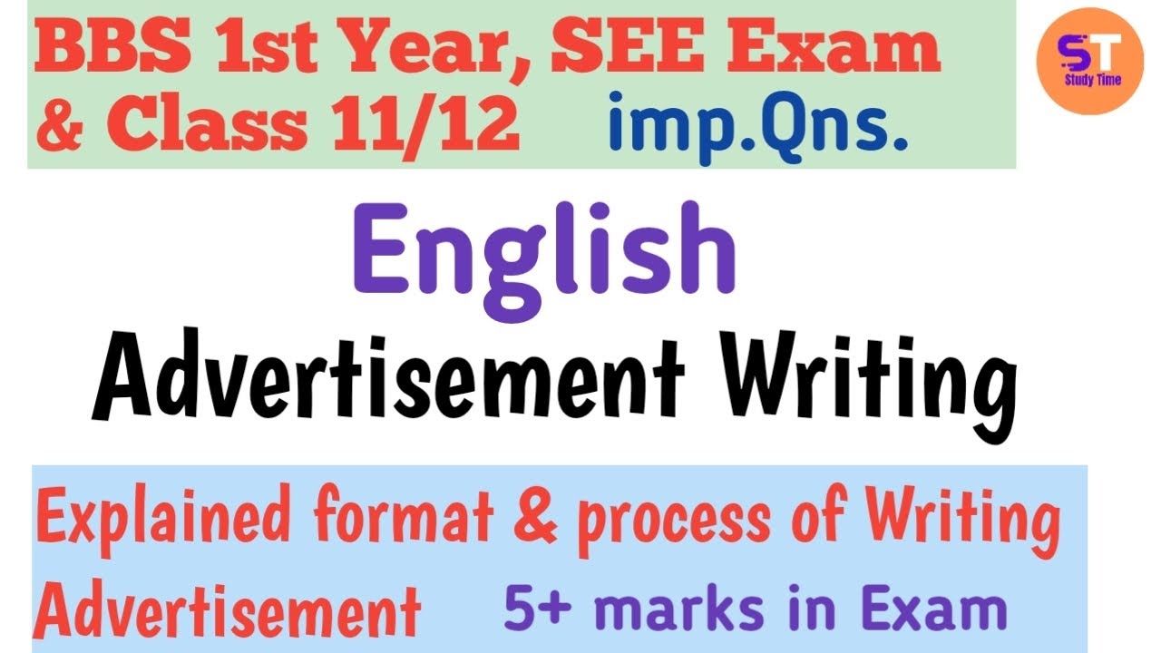 How to write Advertisement in English | Advertisement Writing Format ...