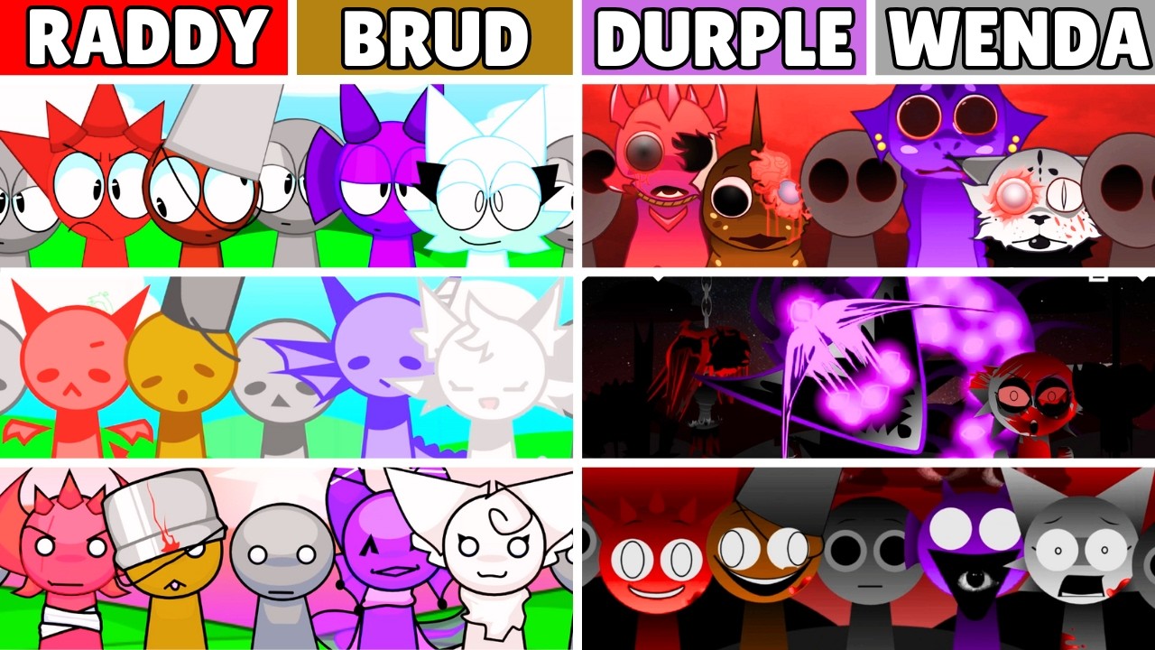 Incredibox Sprunki but QUARTET (RADDY, BRUD, DURPLE, WENDA) From Top 40 ...