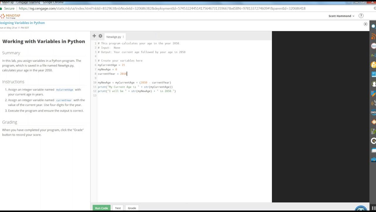 COP1000 Working with Variables in Python - YouTube