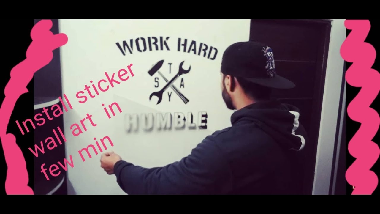 Install sticker poster on wall in just few minutes !!!!!!!!!!! - YouTube