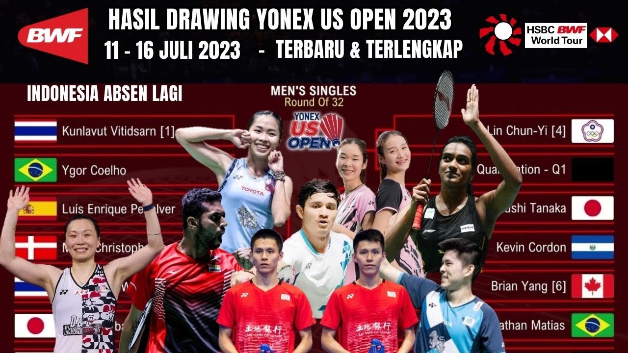 HASIL DRAWING YONEX US OPEN 2023 TERBARU - 11 s/d 16 Juli 2023 ...