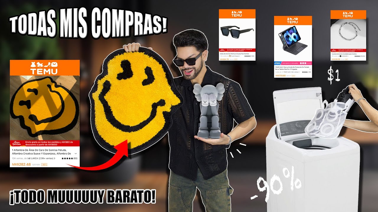 MIS COMPRAS EN TEMU | WTF ¡Todo es muy BARATO! (Lentes Off-White, Kaws ...