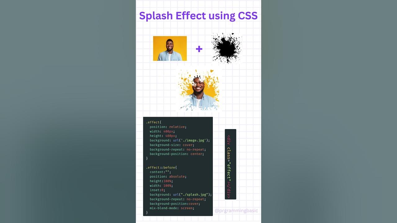 splash effect html css #cssmcq #webdesign #htmltutorial #css3 - YouTube