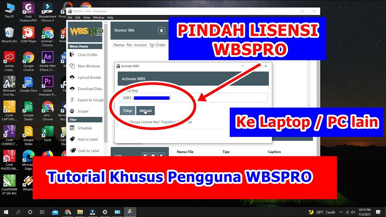 Pindah Lisence Key WBSPRO Ke Perangkat Lain - YouTube