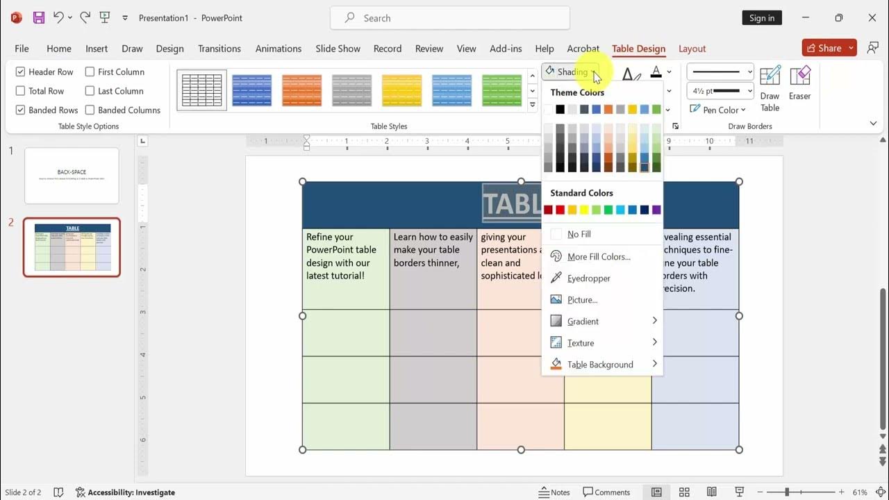 How to remove first column formatting in a table in PowerPoint 2007 ...