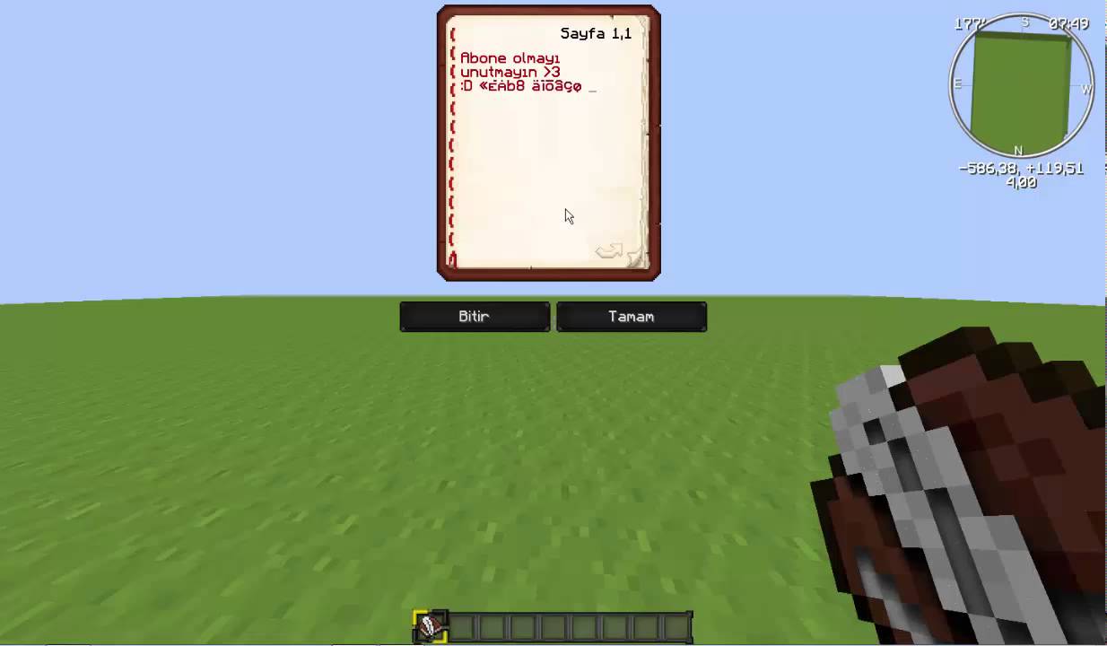 Minecraft Kitaba renkli yazı yazma - YouTube