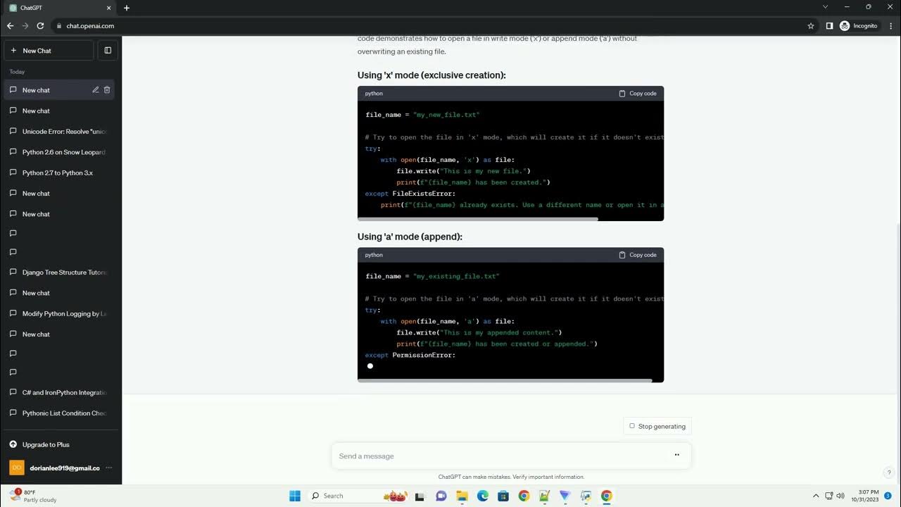 How Do I Create A File In Python Without Overwriting An Existing File Youtube