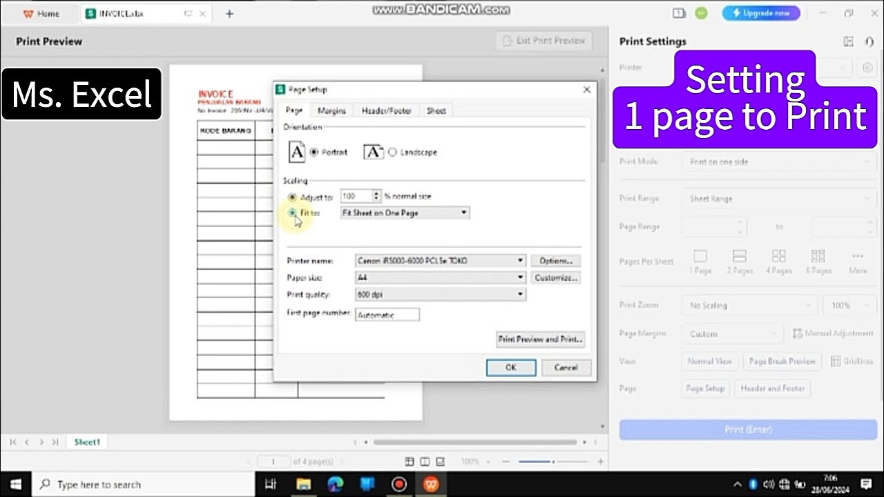 Setting 1 Page to Print - by Ms. Excel - YouTube