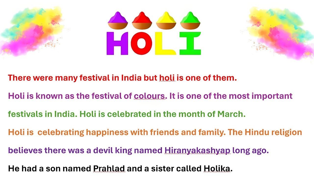Essay on Holi | essay on holi in english writing | holi essay in ...