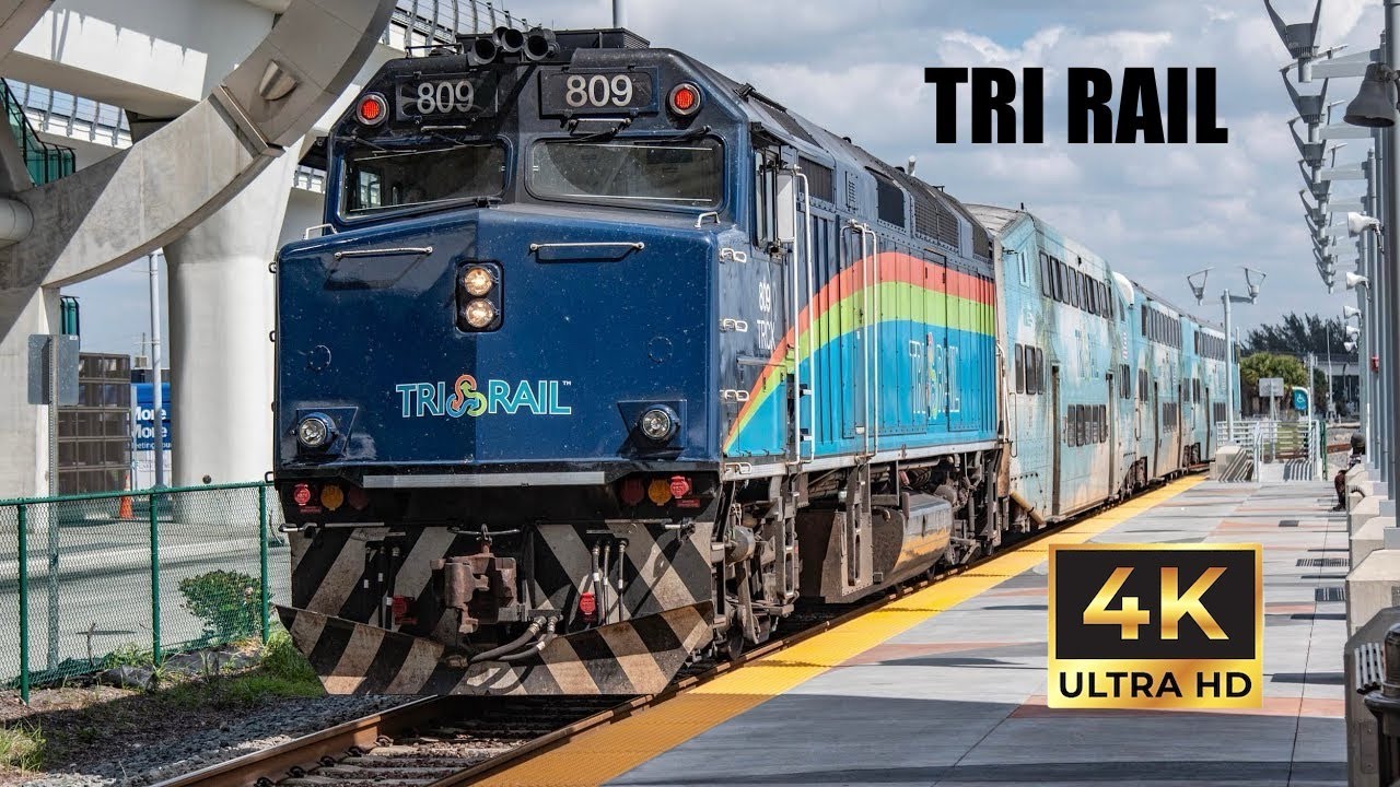 Tri-Rail train ride from Miami Airport to Golden Glades in 4K - YouTube