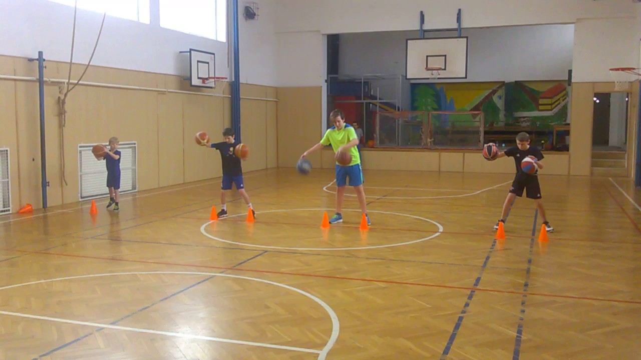 Two Cones Simultaneous Push Dribble (Side to Side) www.BasketballDrills ...
