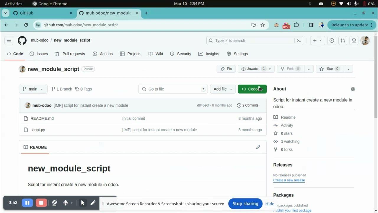 Script for easily create custom module for odoo customisation. - YouTube