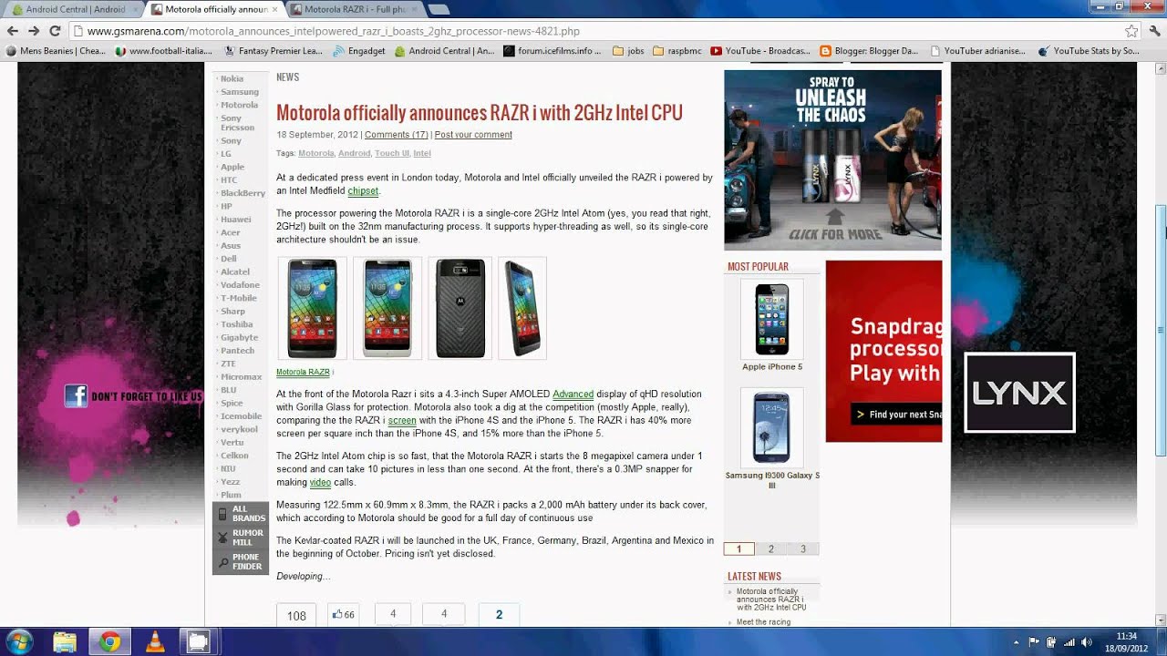 Motorola RAZR i.... INTEL ATOM 2GHZ INSIDE! - YouTube