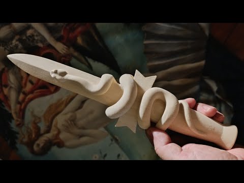 Ahşap Oyma Yılanlı Hançer / Wood Carving Snake Dagger.