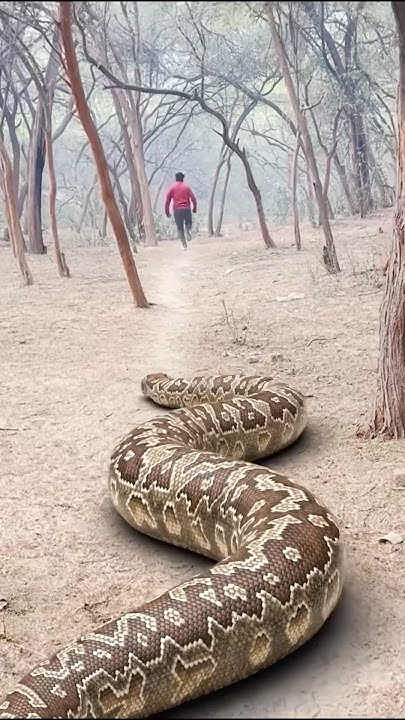 Big Python chasing Man 3 #anaconda #cobra #greenanaconda # ...