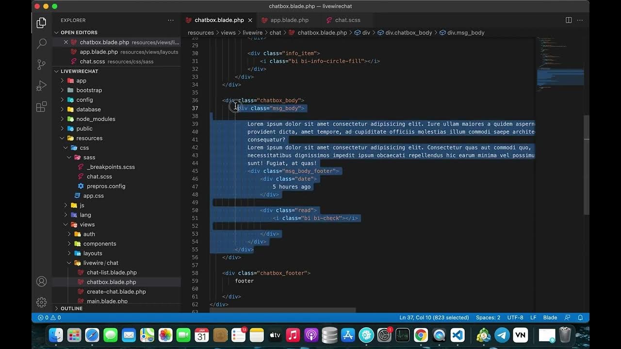 14 Message Body (Laravel-Livewire Chat-Message App Tutorial) - YouTube