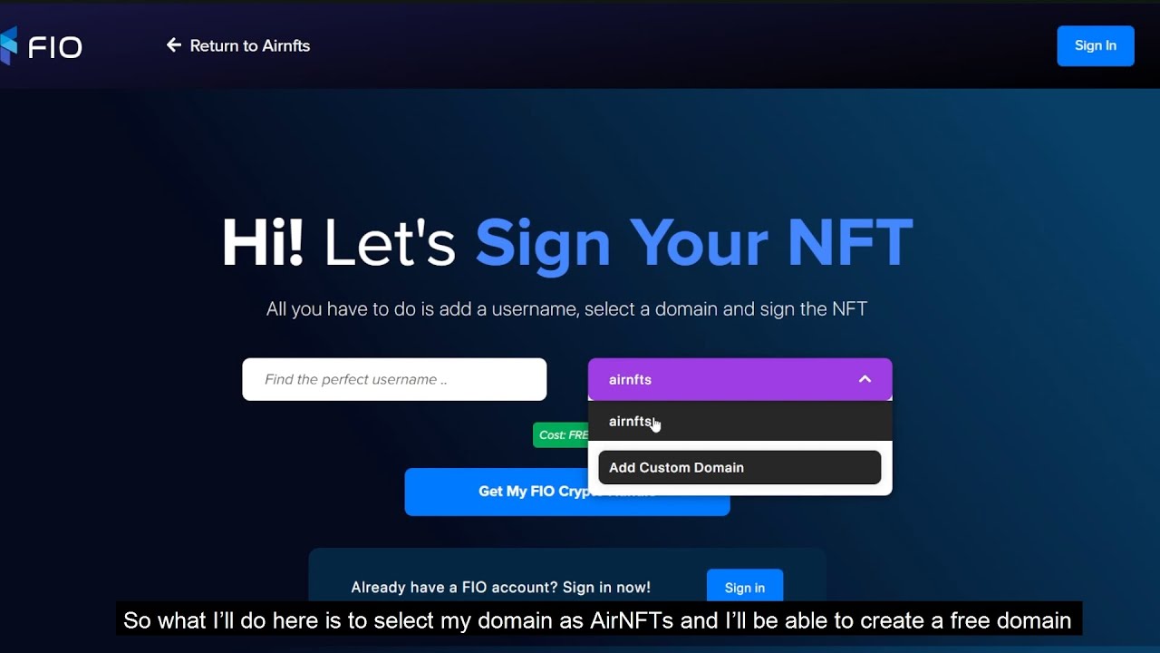 How To Sign NFTs with FIO NFT Signatures on AirNFTs #airnftsfiovideo ...