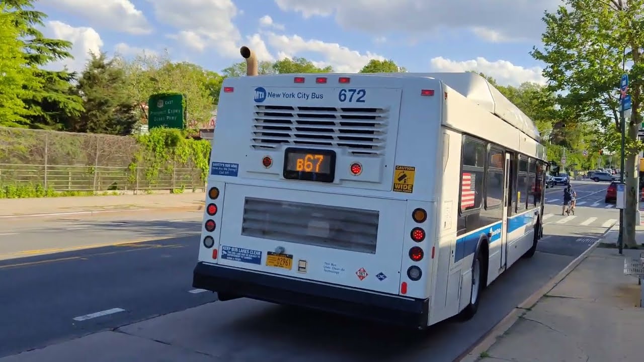 MTA NYC Bus 2013 NFI C40LF CNG #672 (B67) Bus - YouTube