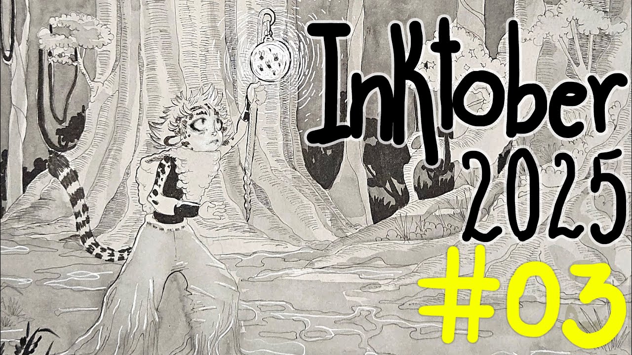 RETO INKTOBER 2025! Día 4 Murky (Turbio) Pintando con ACUARELA y LÁPIZ ...