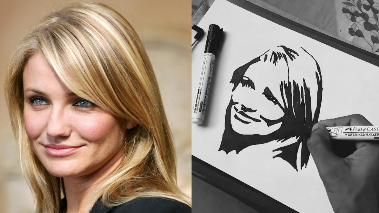 Drawing of very glamorous Hollywood actress || she is very nice. - YouTube