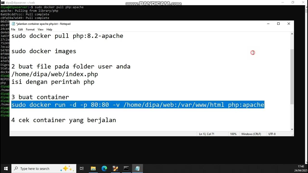 DOCKER- JALANKAN CONTAINER PHP APACHE - YouTube