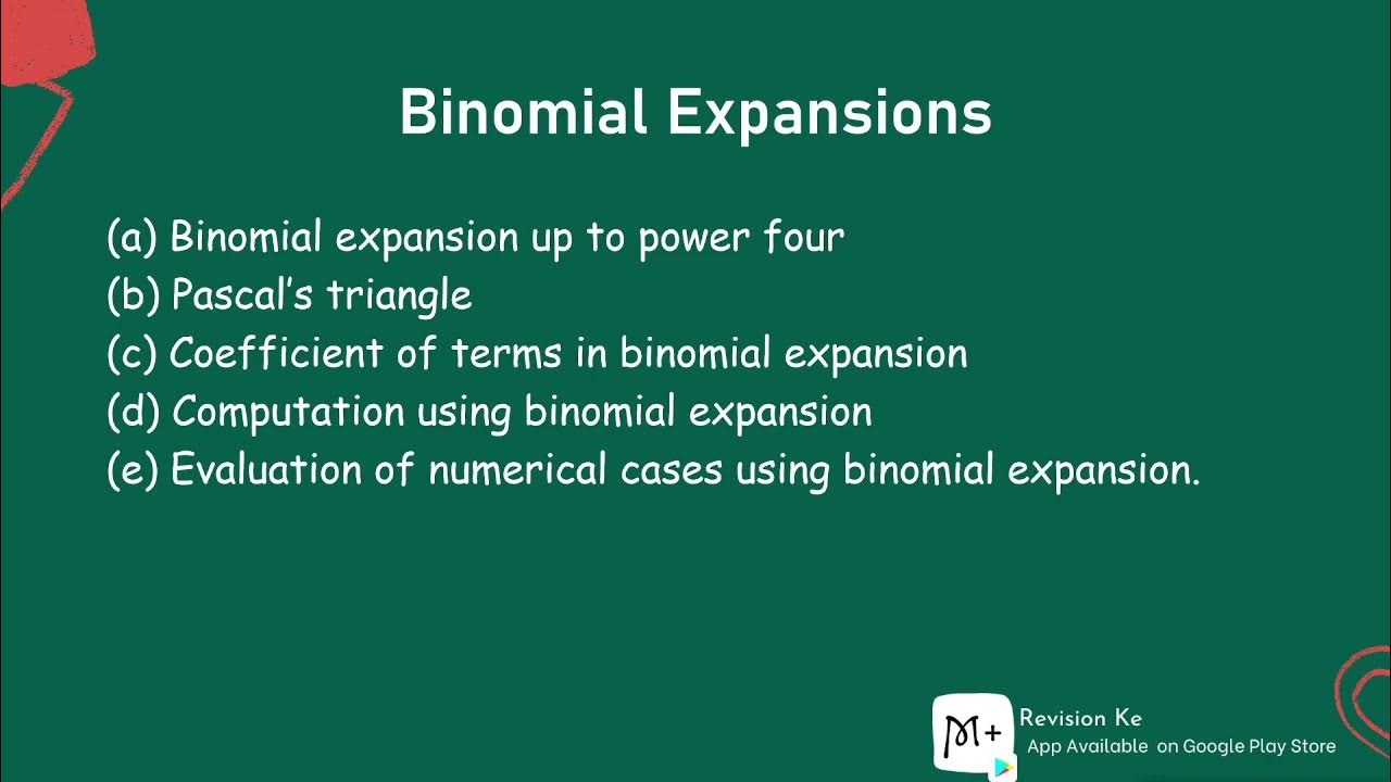 Binomial Expansions | Intro | Form 3 Mathematics KCSE Revision - YouTube